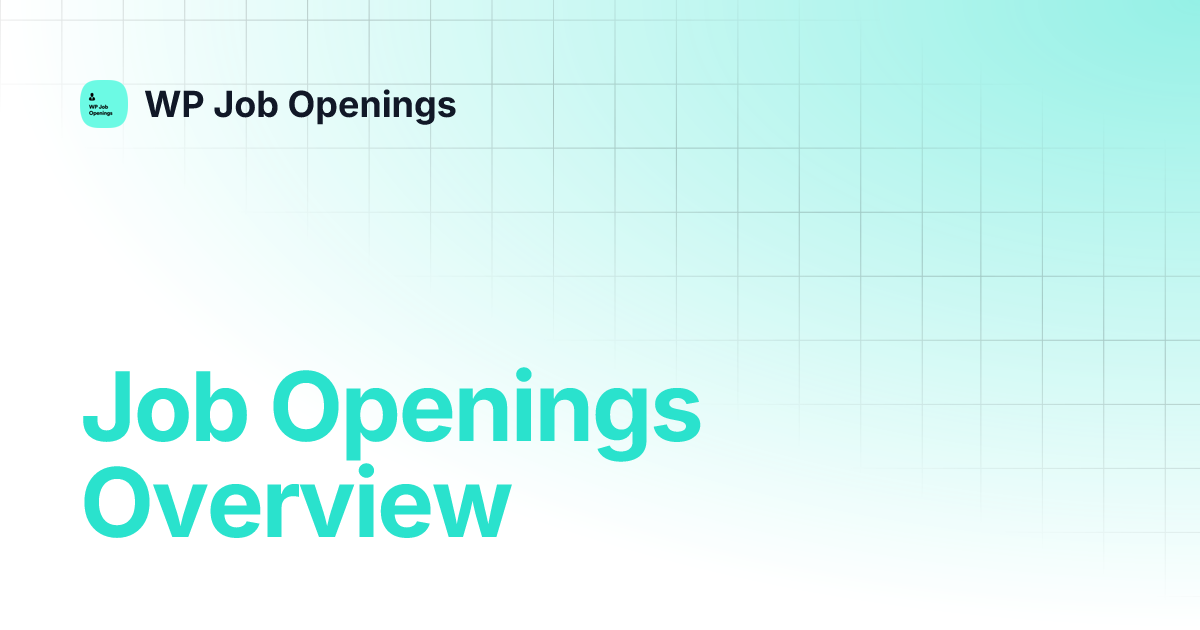 Job Openings Overview | WP Job Openings